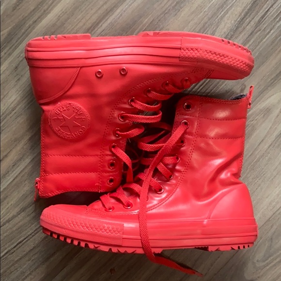 Converse | Shoes | Converse Chuck Taylor Rubber Red High Tops Sz 65 ...